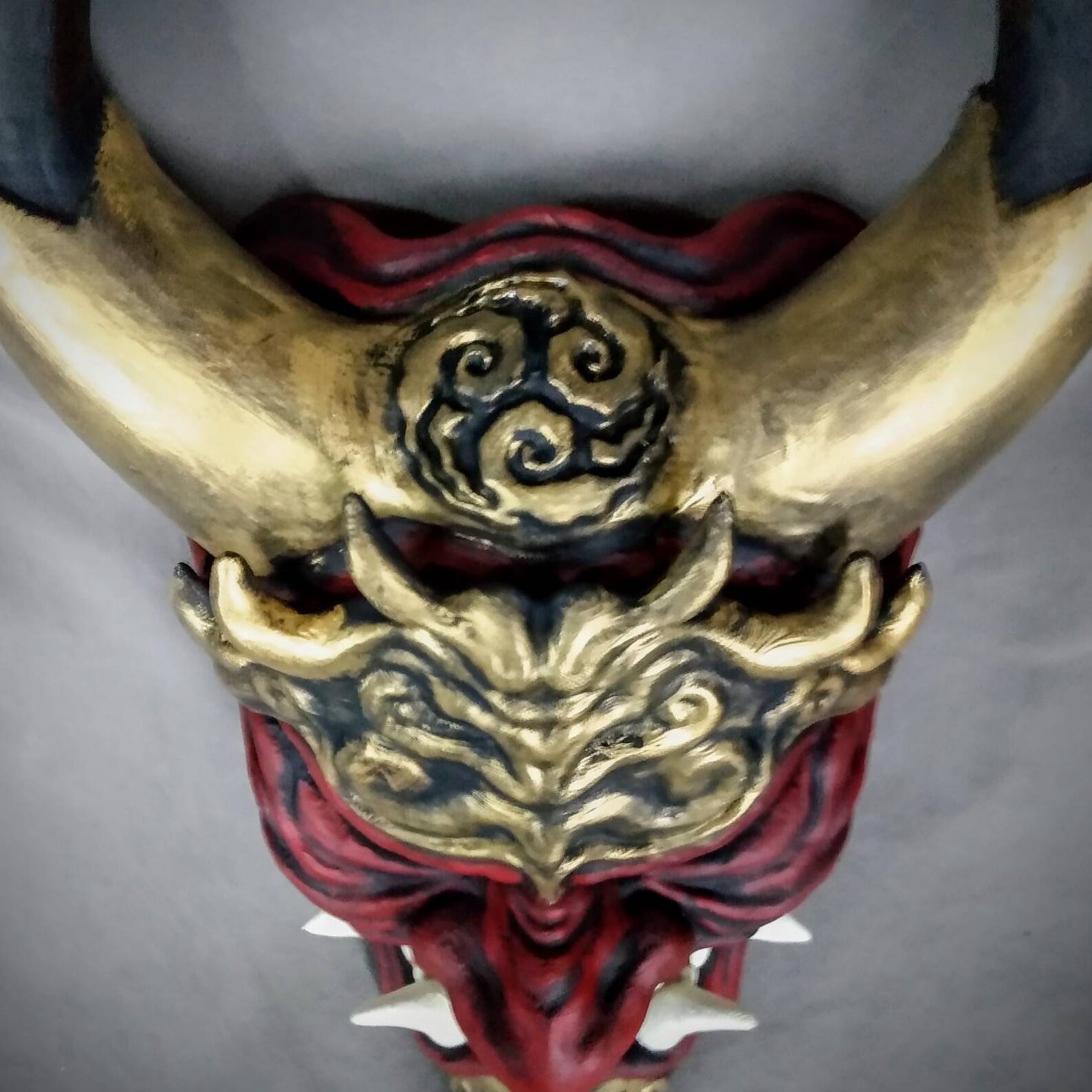 Regal Gold Oni Mask / Wearable Oni Mask / Japanese Yokai Style | Etsy