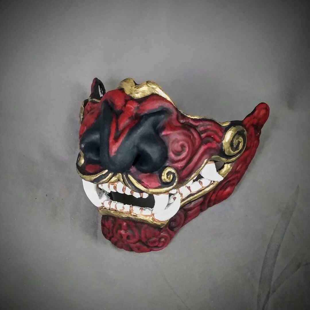 Foodog Mempo Mask / Bushido Mask / Samurai Half Mask / Stylized Menpo ...