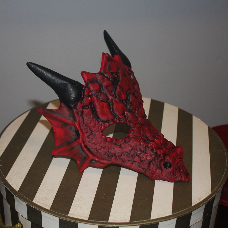 Red Dragon Mask / Half Mask | Etsy