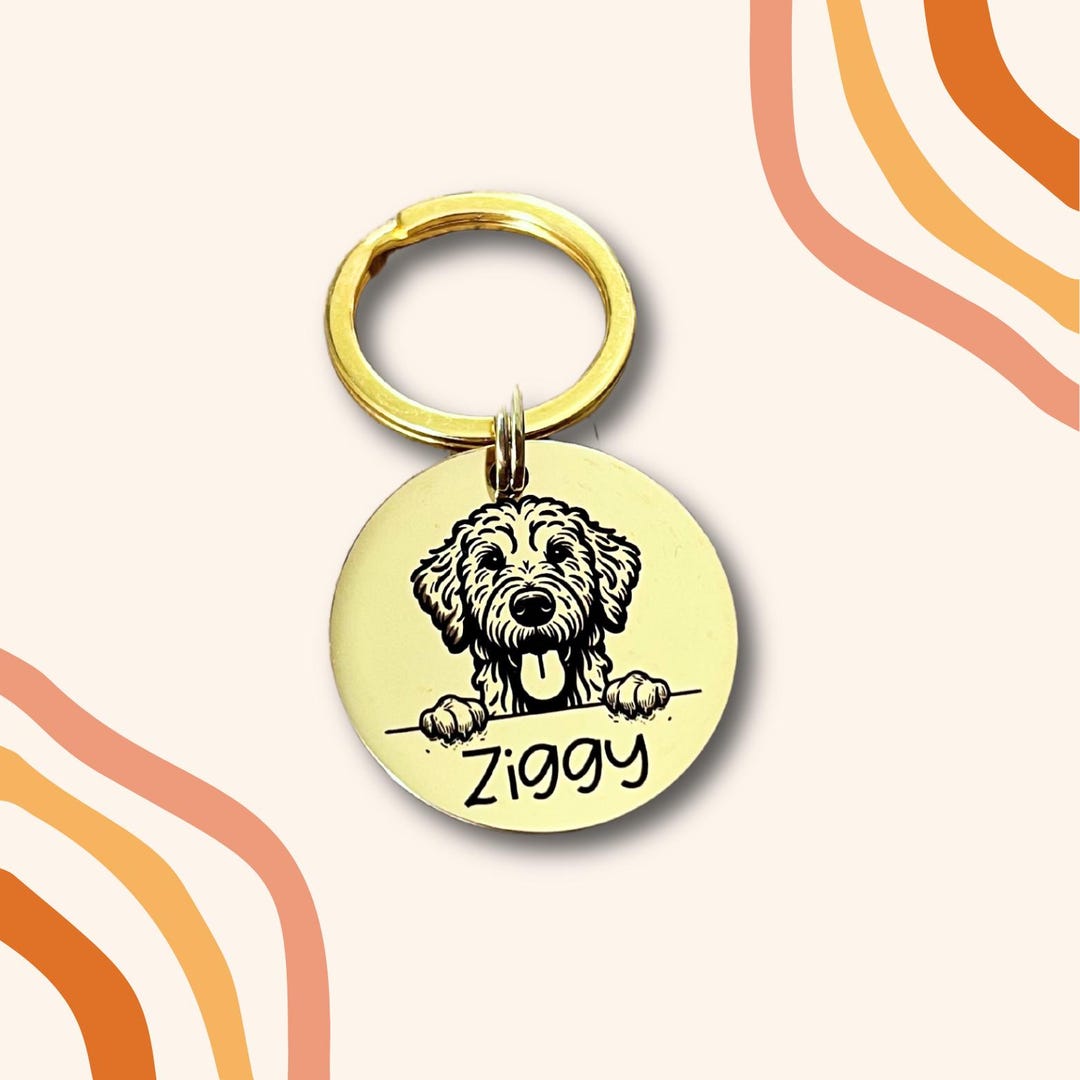 Dog Breed Doodle Dog Tag, Custom Engraved Pet ID Tag, Pet ...