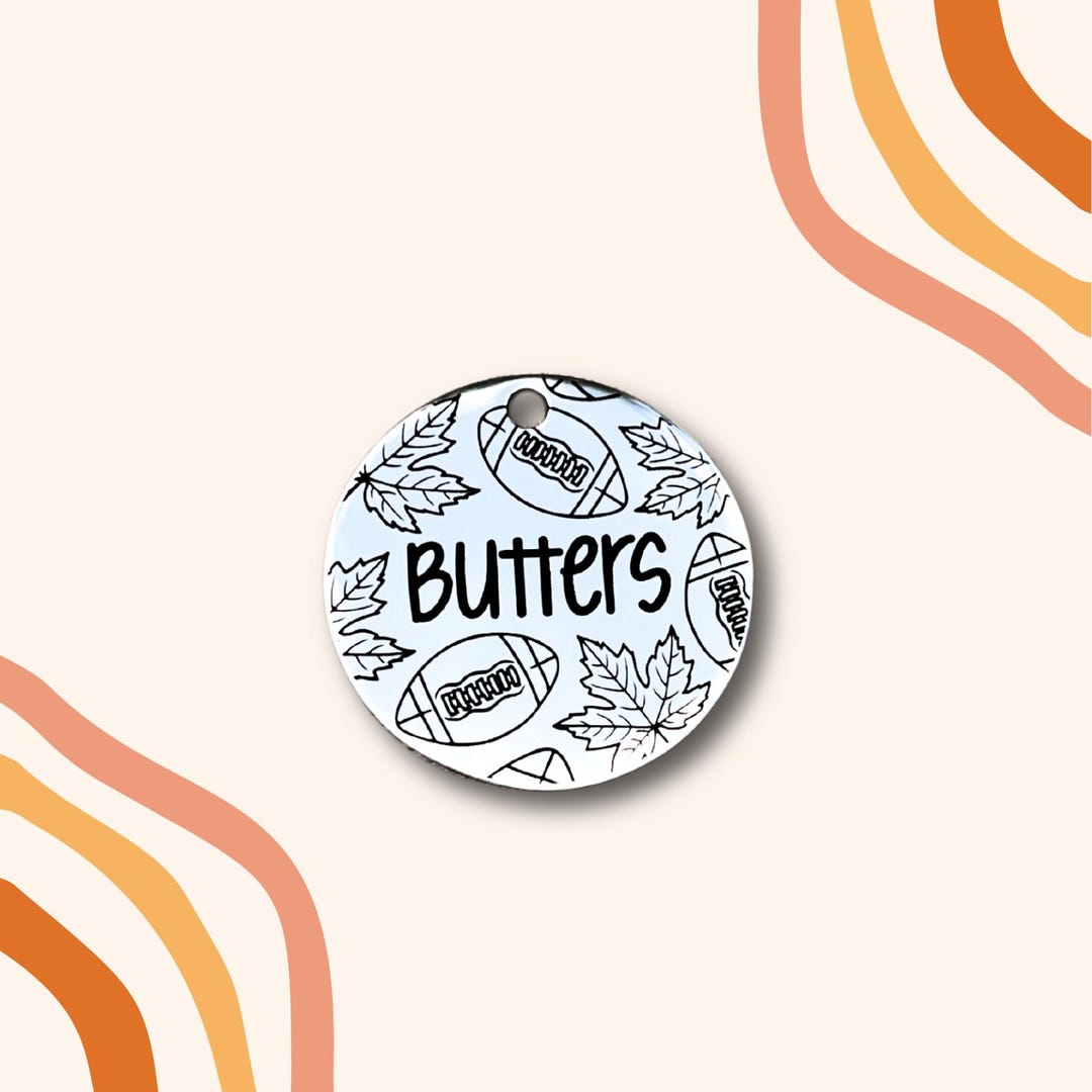 Football Season Tag, Custom Engraved Pet ID Tag, Pet Identification Tag ...