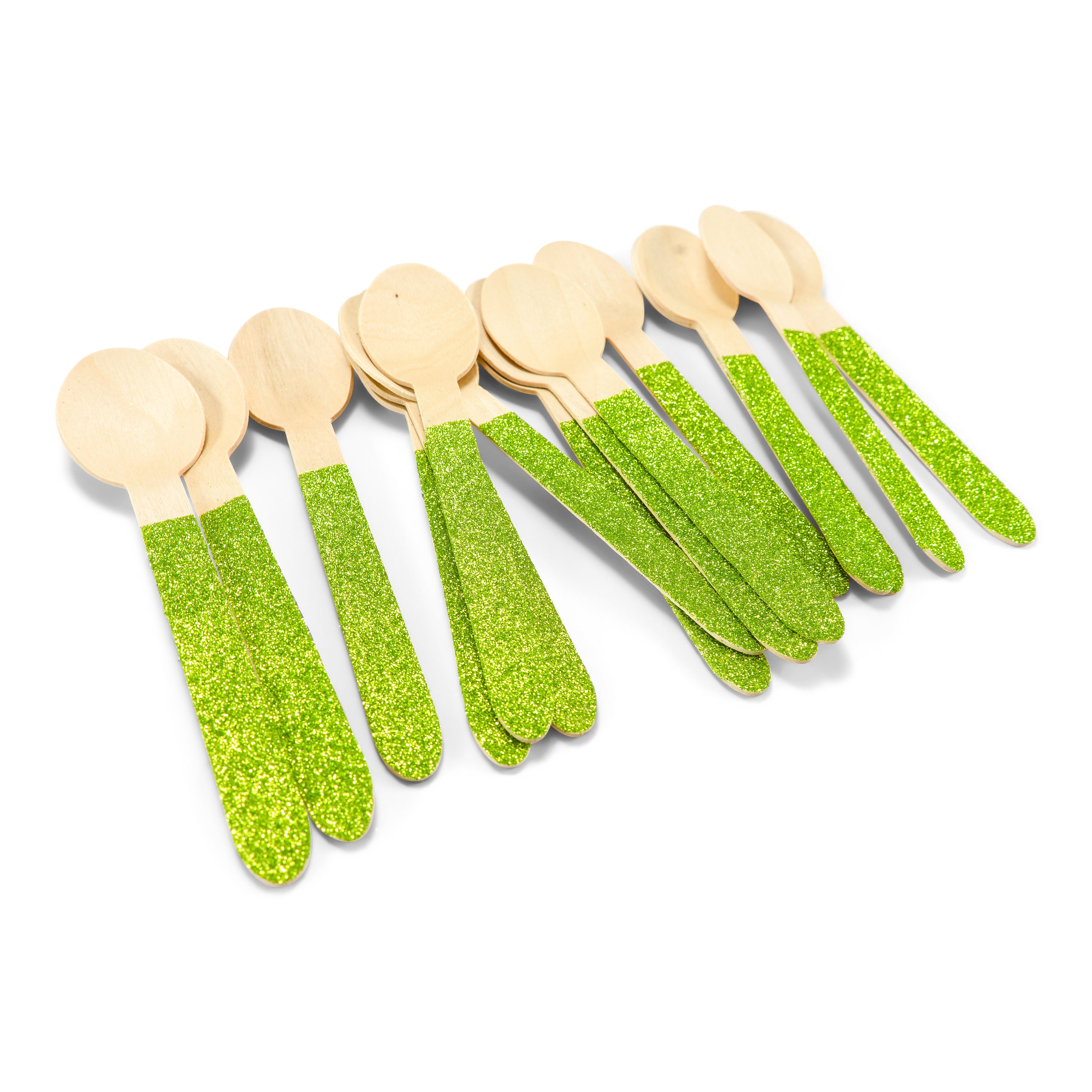 Lime Green Sparked Biodegradable Wooden Spoons - Etsy Australia