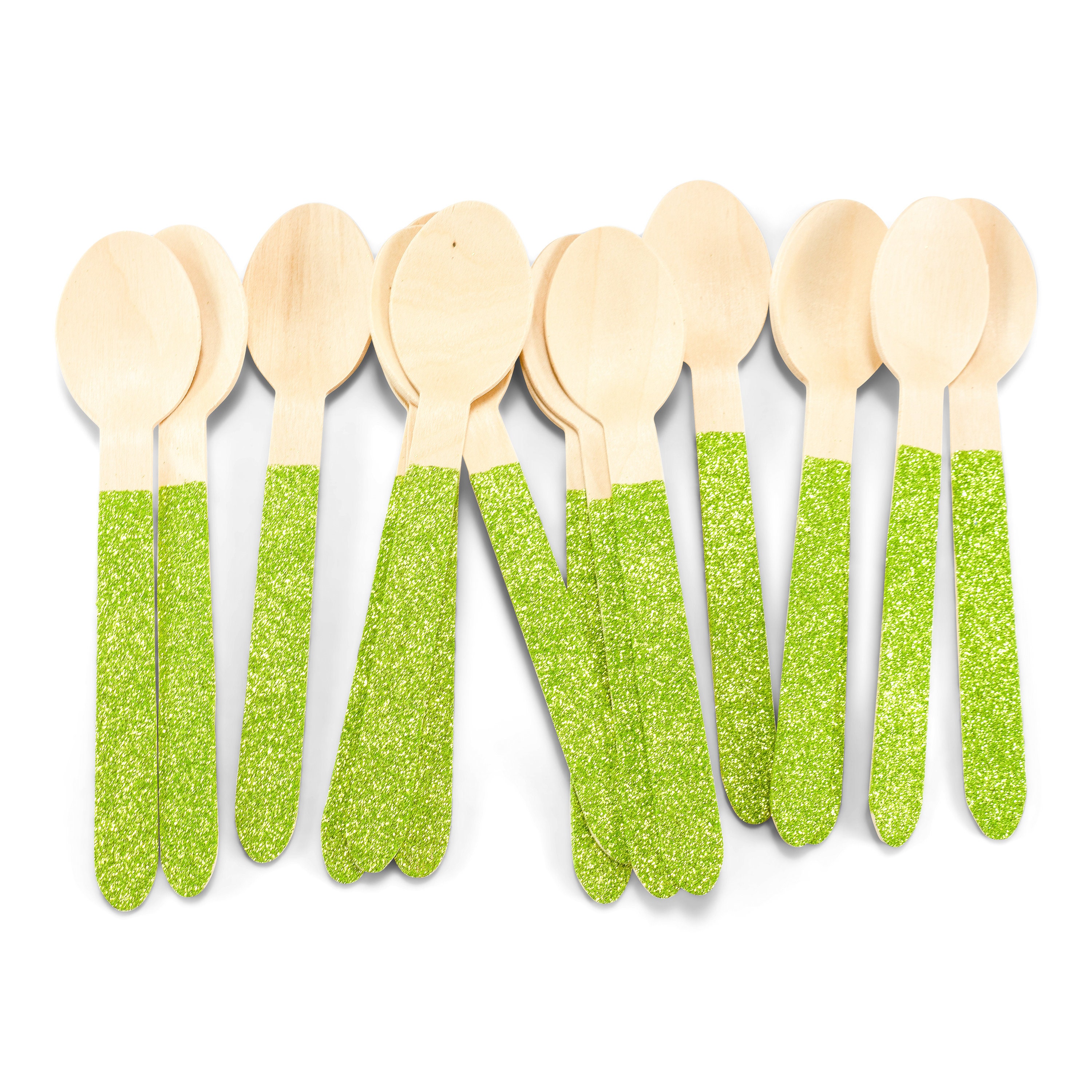 Lime Green Sparked Biodegradable Wooden Spoons - Etsy Australia