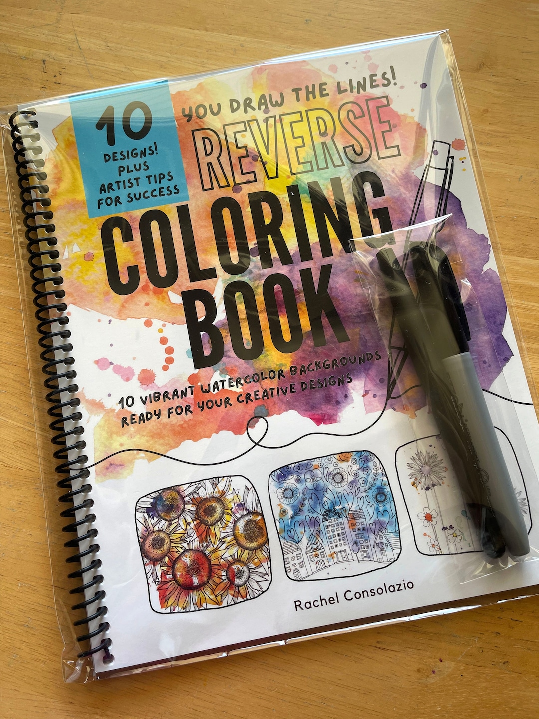 Reverse Coloring Book With Watercolor Backgrounds and Markers - Etsy