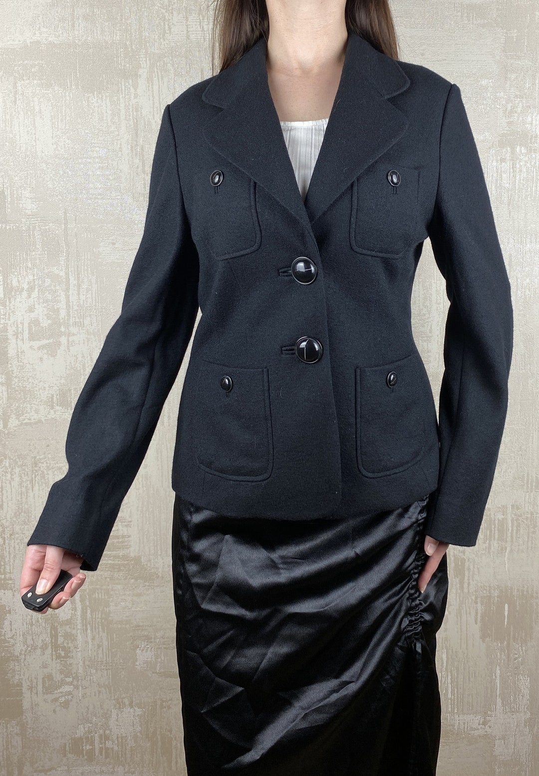 Jaeger Wool Black Jacket Women's Vintage Blazer Size M - Etsy
