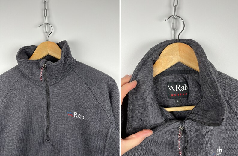 Vintage RAB Active Arran Pull on Half Zip Pullover Sweater Polartec ...