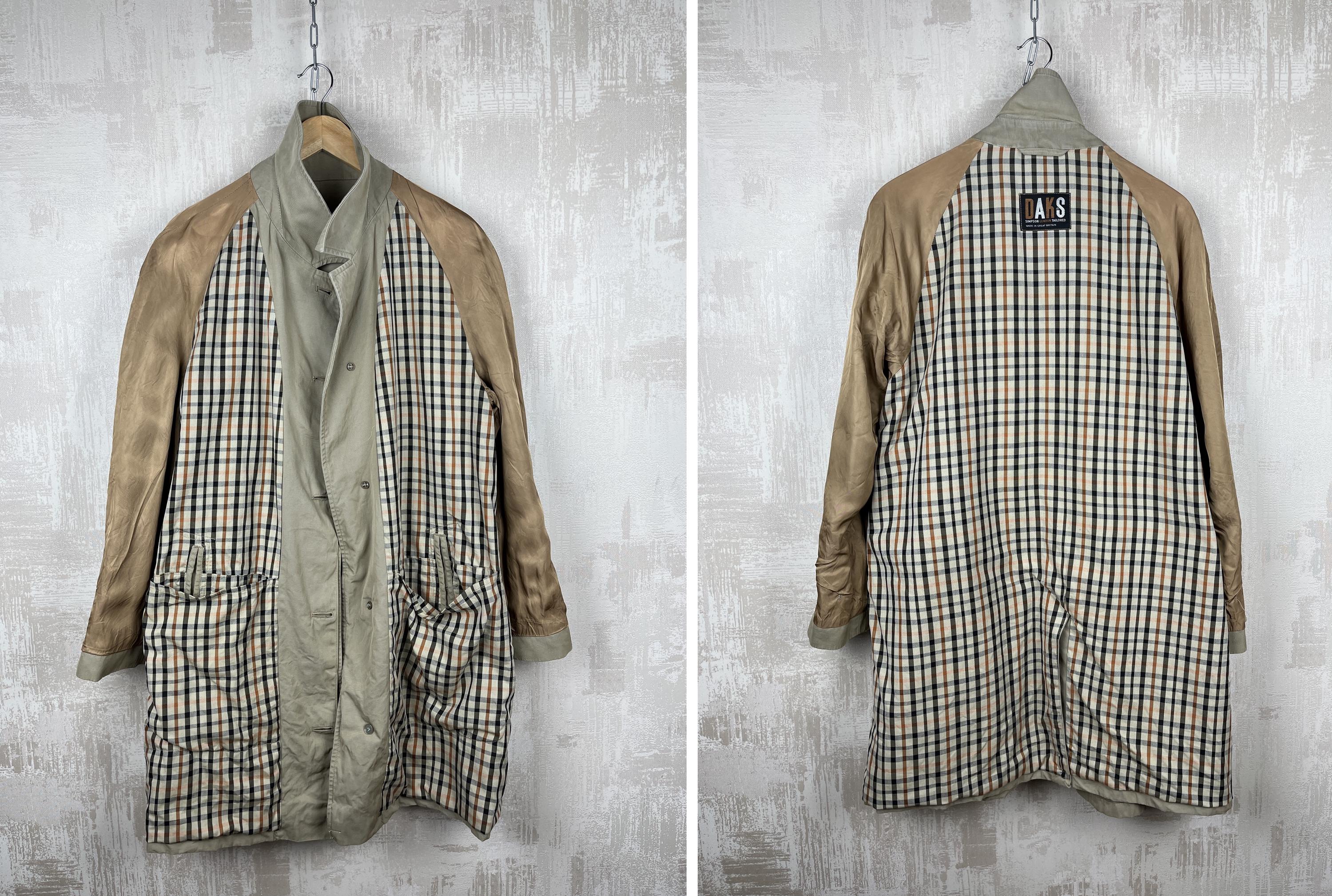 Vintage Daks London Check Lining Trench Coat Jacket Men's Size 107 CM ...