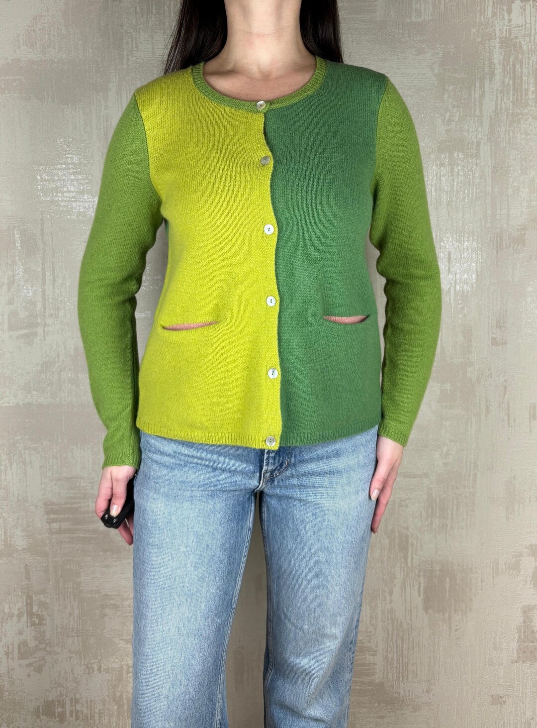 Gudrun Sjoden Wool Green Patchwork Sweater Women's Cardigan Size S - Etsy