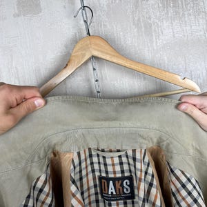 Vintage Daks London Check Lining Trench Coat Jacket Men's Size 107 CM ...