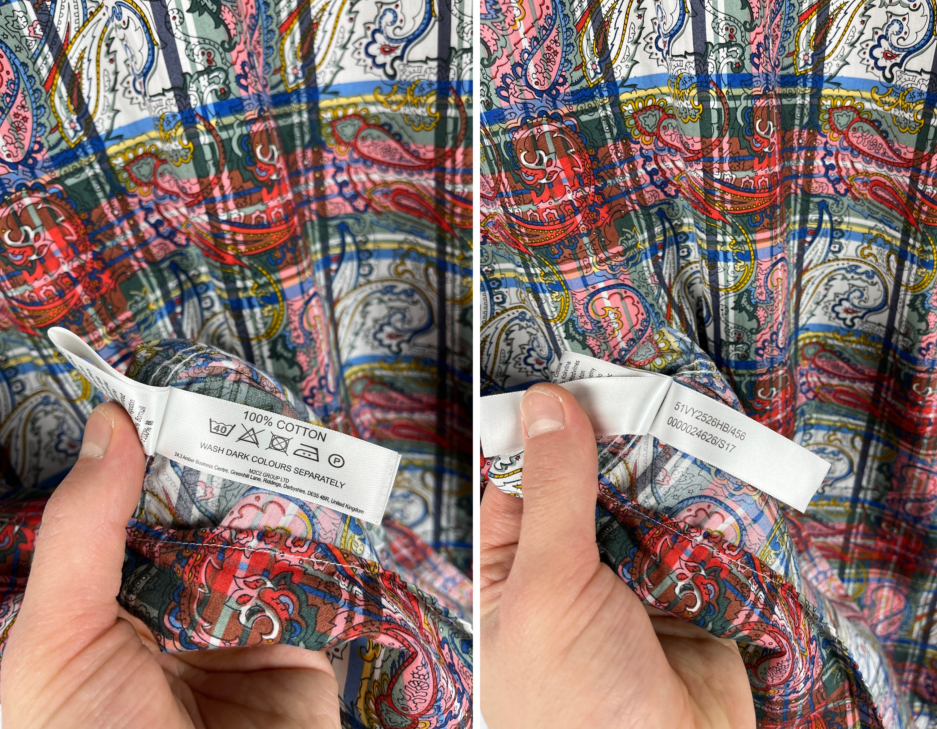 Men's Viyella Paisley Check Pattern Short Sleeve Shirt Size L Vintage ...