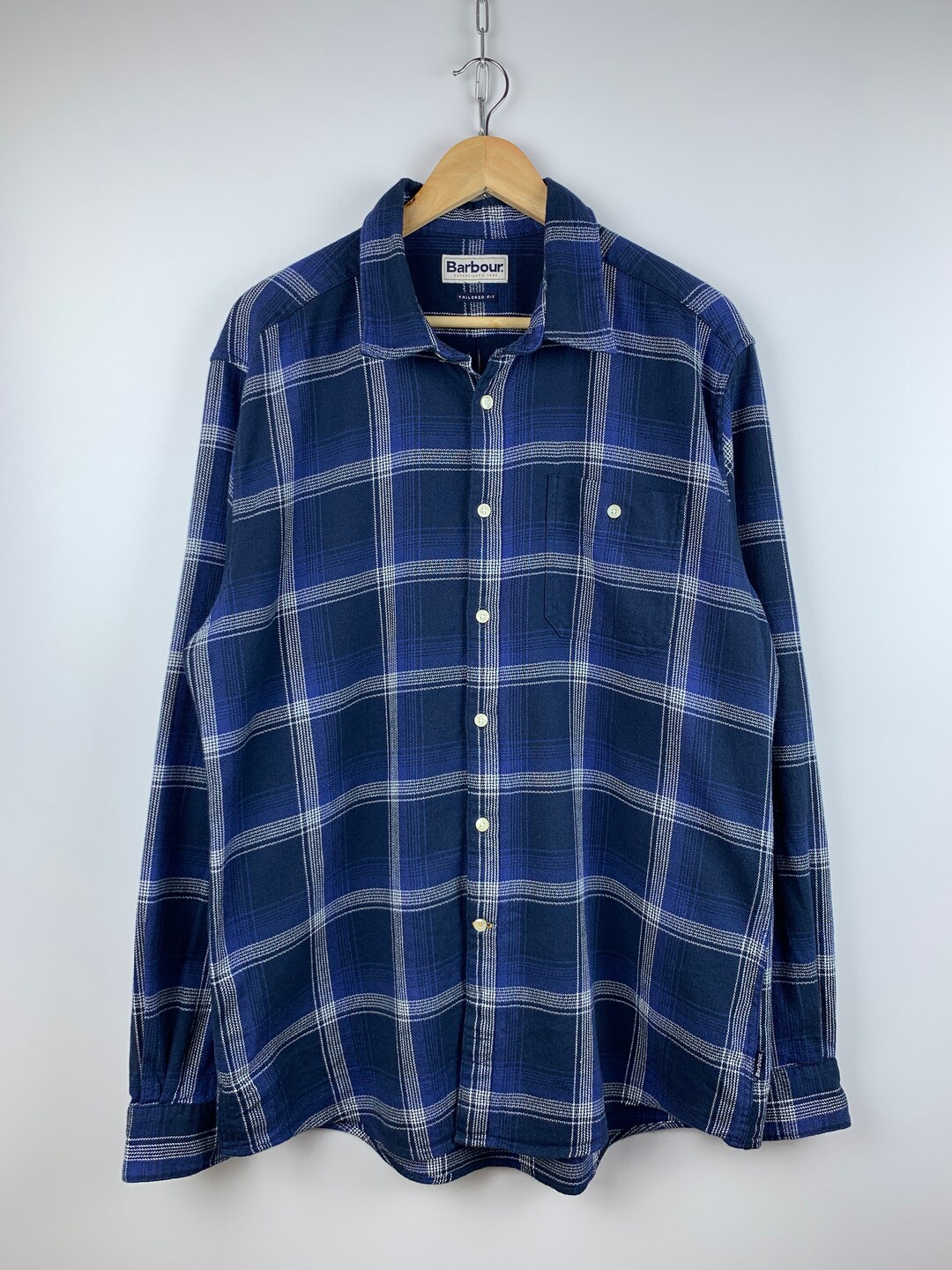Men's Barbour Chester Tailored Fit Shirt Size Us L, UK / EUR XL Flannel ...
