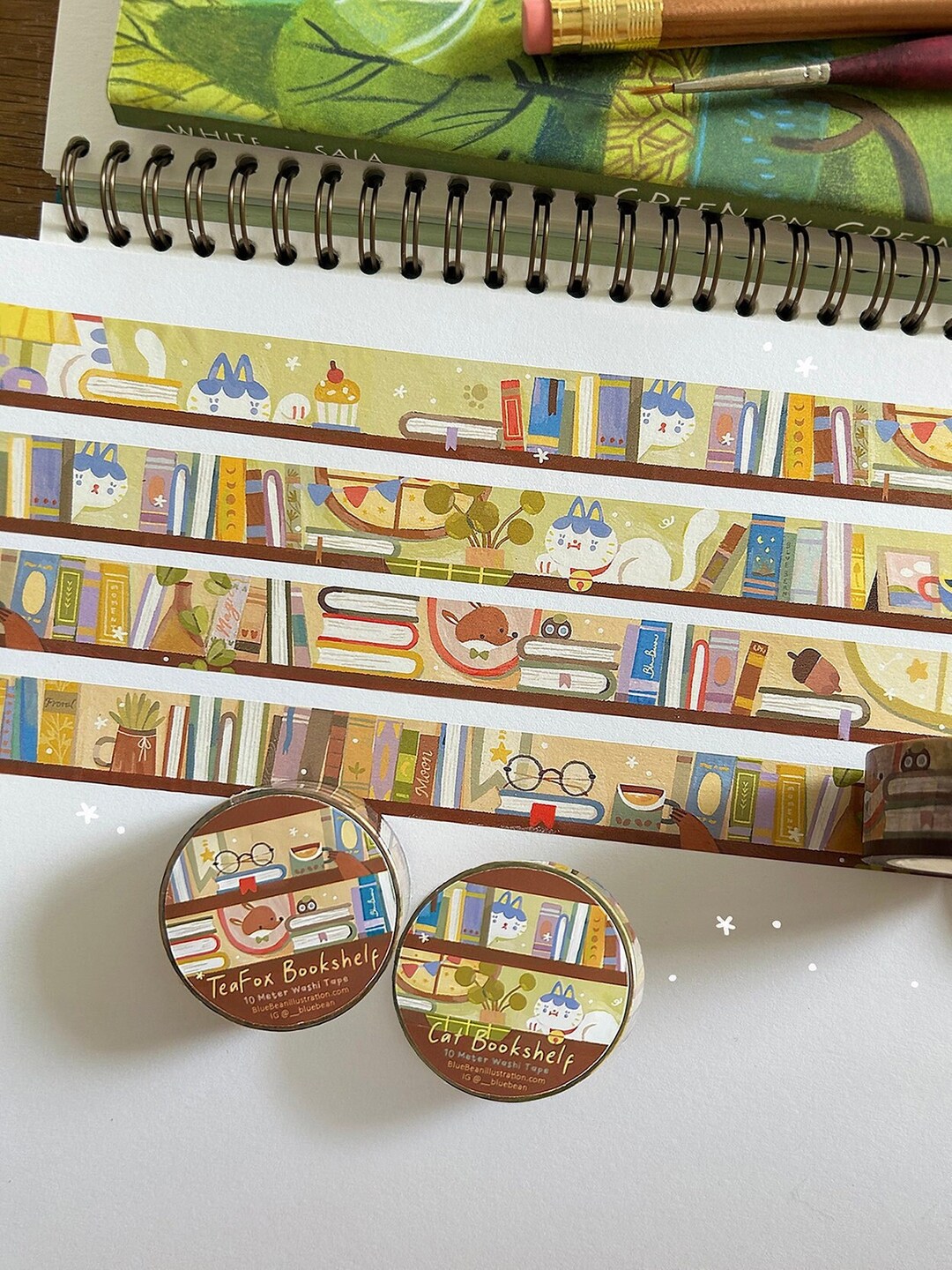 Bluebean Bookshelf Washi Tape | Official Store - Etsy