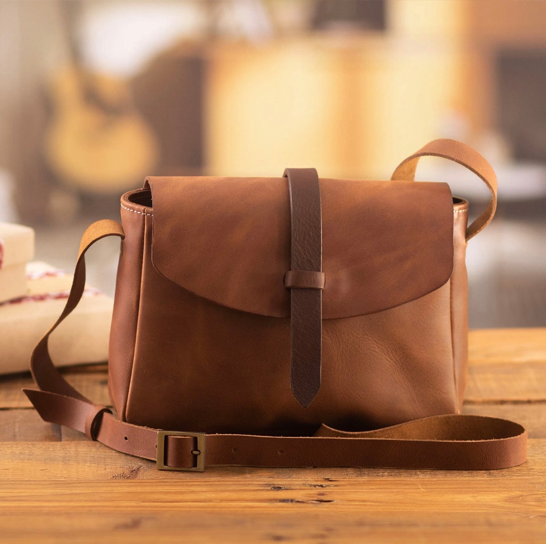 Leather Crossbody Handbag, Tan Leather Shoulder Bag, Crossbody, Leather ...