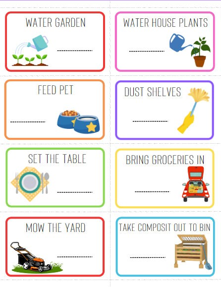 Printable Chore Chart for Kids -premade and Customizable - Etsy