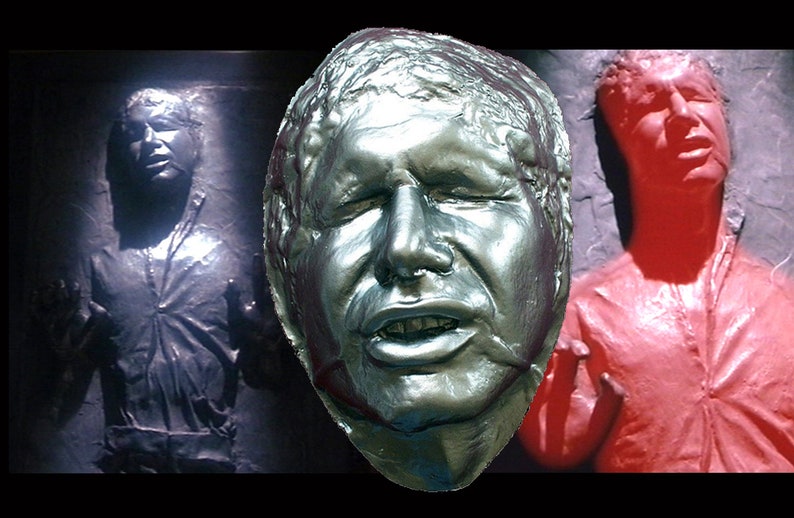 Han Solo en Carbonite Harrison Ford Life Mask Prop Star Wars Empire ...