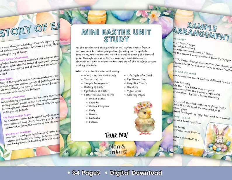 Mini Easter Unit Study - Etsy