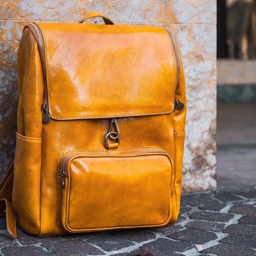 Italian Leather Backpack With Handle Leather Bag for Men or | Etsy
