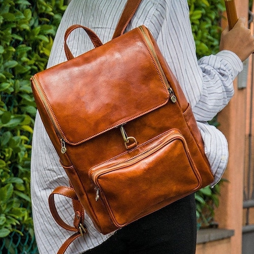 LEATHER BACKPACK Brown Leather Rucksack Large Backpack - Etsy