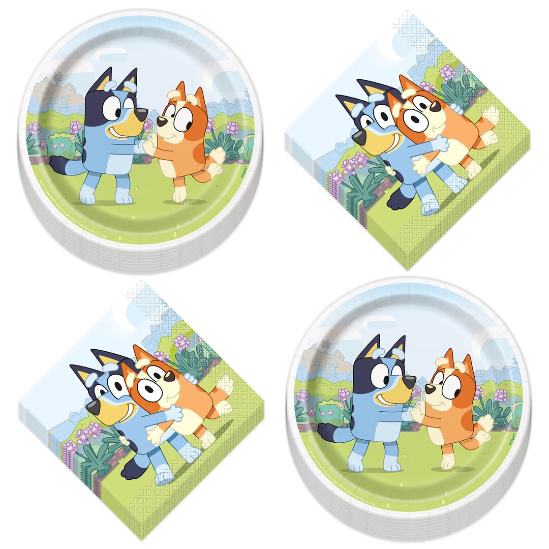 Bluey Party Supplies Bluey Theme Birthday Party Round Paper Dessert ...