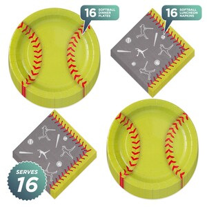 Softball Party Supplies Sports Team Paper Dinner Plates and Lunch ...
