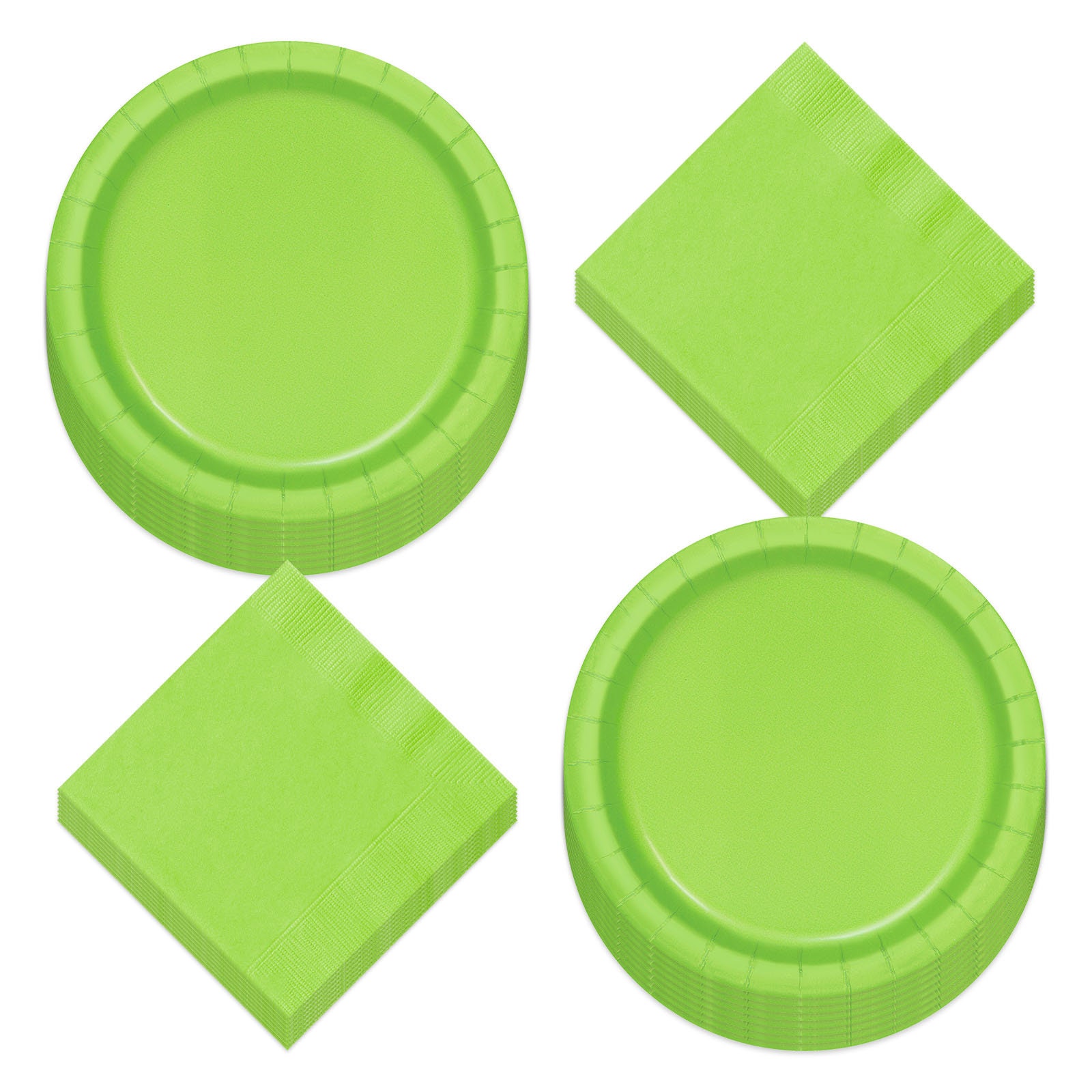Solid Lime Green Paper Dinner Plates and Luncheon Napkins, Green Party ...