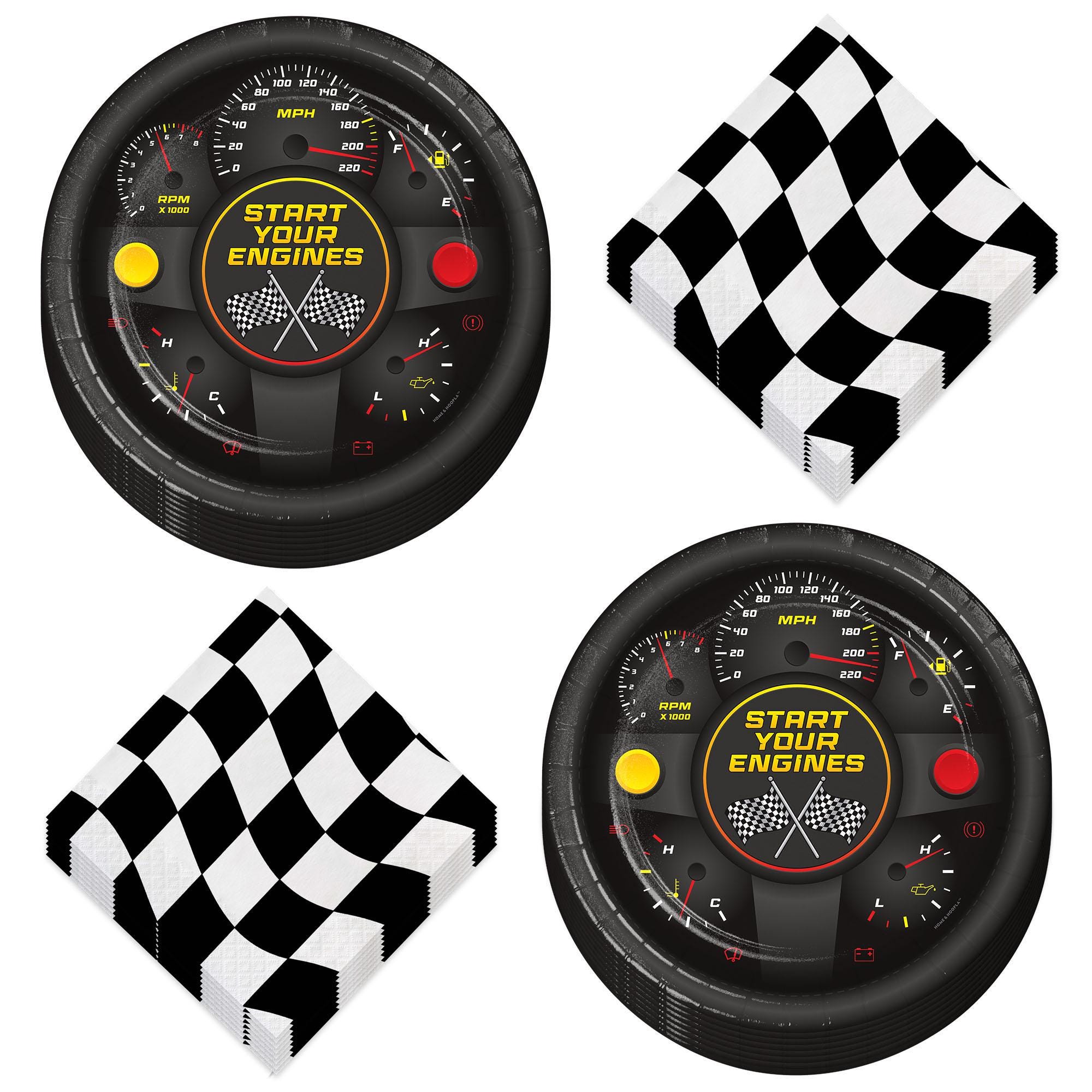 Race Car Party Plates and Checkered Napkins (set of 16) - Etsy