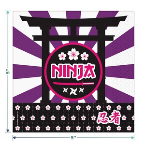 Pink Ninja Party Supplies - Ninja Girl Paper Dessert Plates and Ninja ...