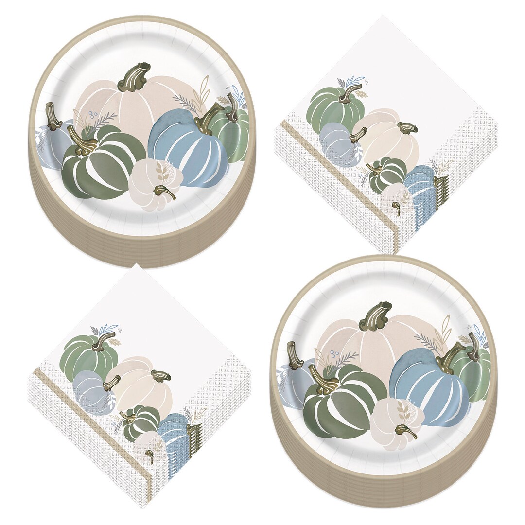 Modern Pastel Pumpkin Paper Dinner and Lunch Napkins for Fall Parties ...