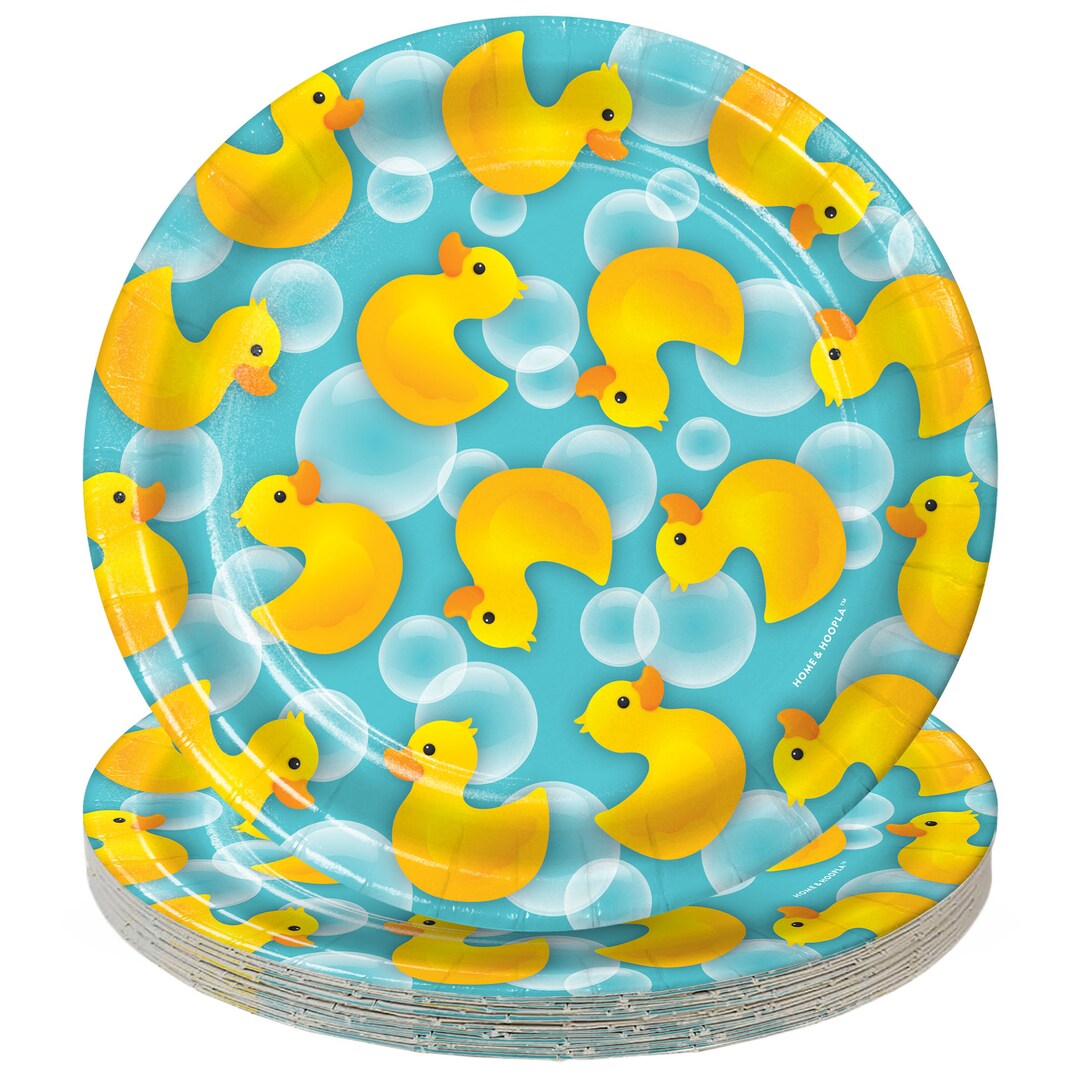 Rubber Duck Party Supplies - Ducky Bubble Bath Round Paper Dessert ...