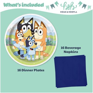Bluey Party Supplies - Bluey Theme Birthday Party Round Paper Dinner ...