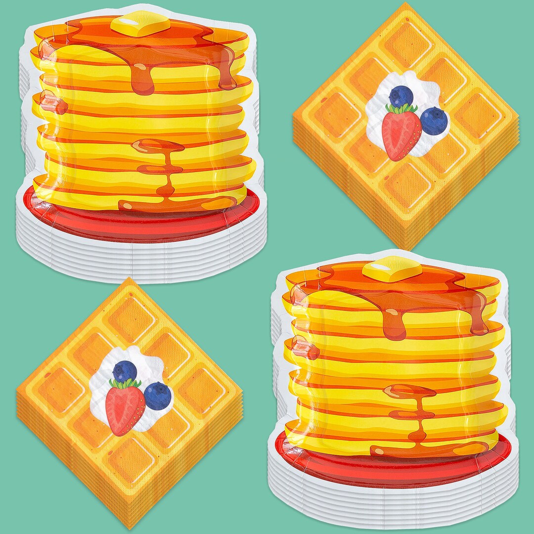 Breakfast & Brunch Party Pancake Paper Dessert Plates and Mixed Berry ...
