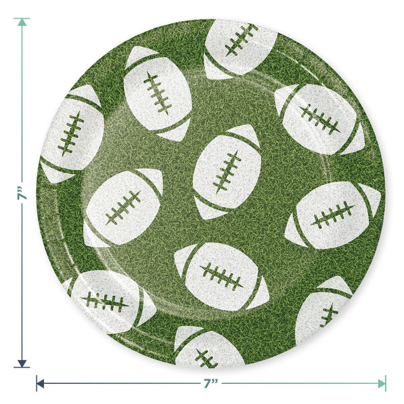 Football Fun Paper Dessert Plates and Touchdown Beverage Napkins ...