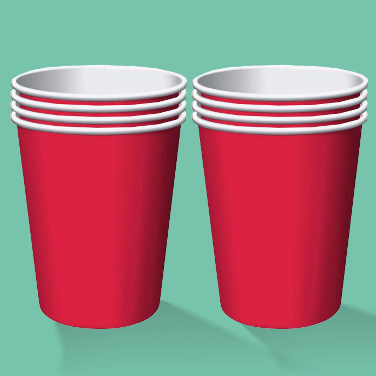 Solid Ruby Red Disposable Beverage Party Cups, 9 Ounce Size, 8 Count - Etsy