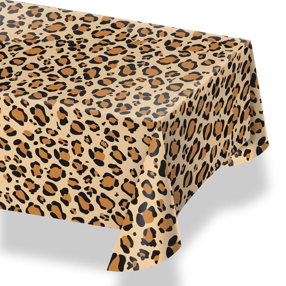 Leopard Print Plastic Table Cover, 54x108 Inch Size, 1 Count - Etsy