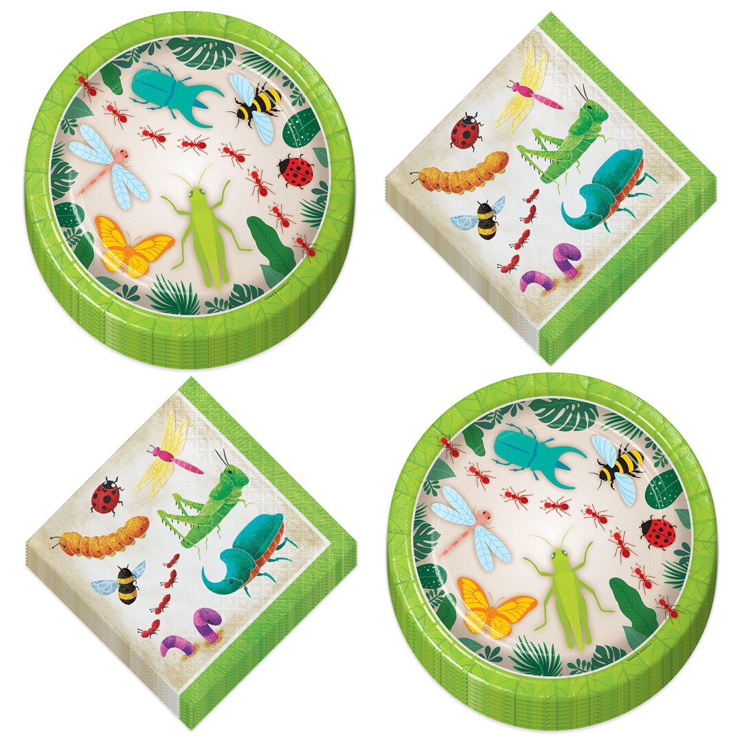 Insect Party Supplies Backyard Bug Party Round Paper Dessert - Etsy