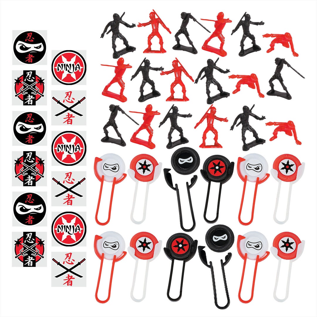 Ninja Party Favors - Red and Black Disc Shooters, Tattoos, and Ninja ...