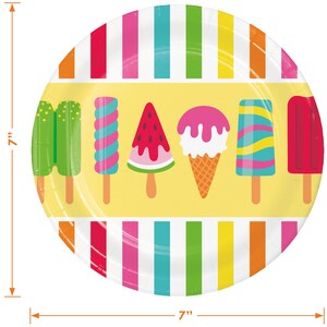 Sweet Summer Cold Treats Ice Cream & Popsicle Paper Dessert Plates ...