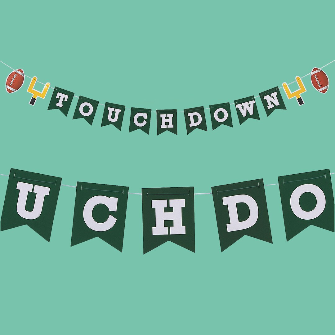 Touchdown Football Party Banner Garland, 8 Feet Long - Etsy
