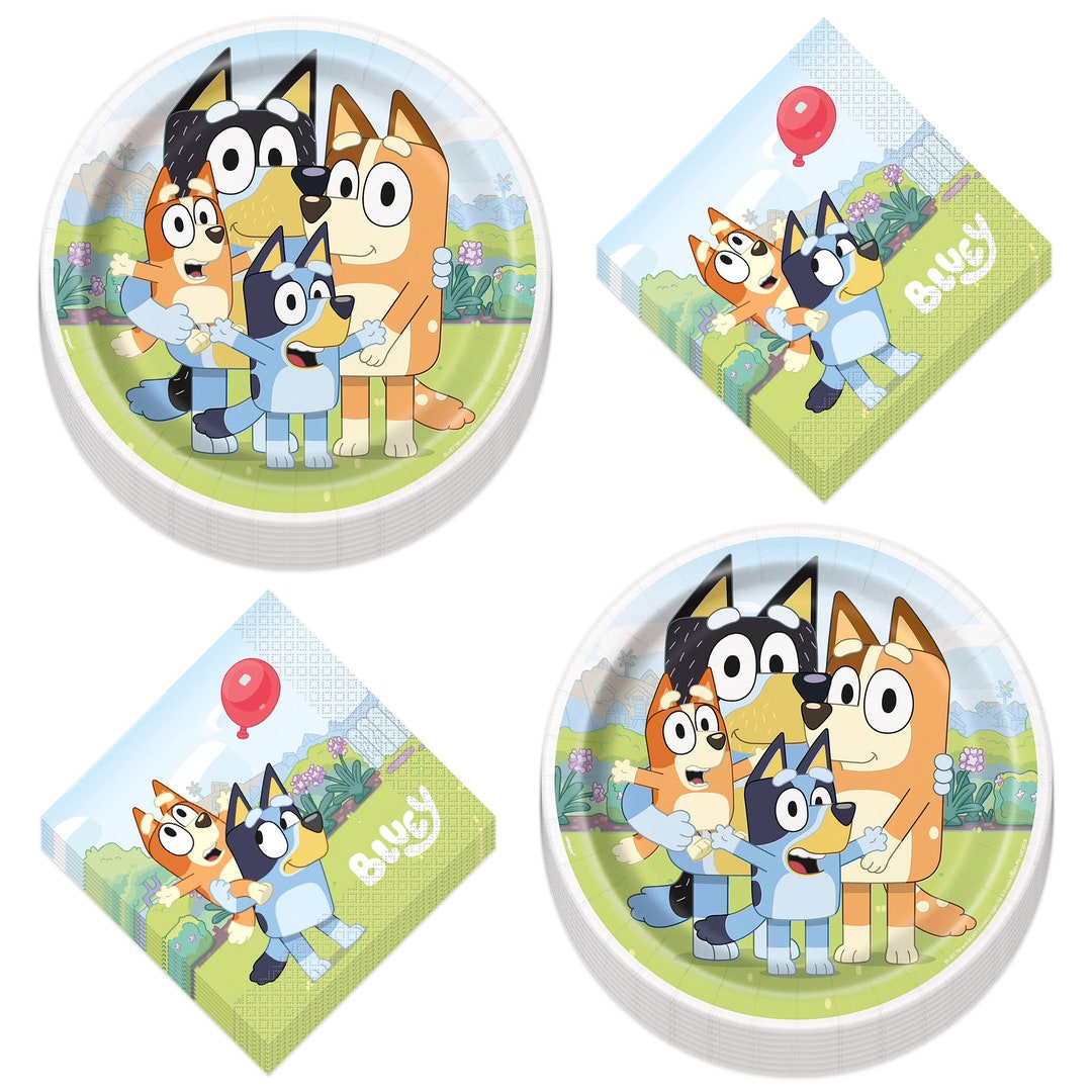 Bluey Party Supplies Bluey Theme Birthday Party Round Paper Dinner ...