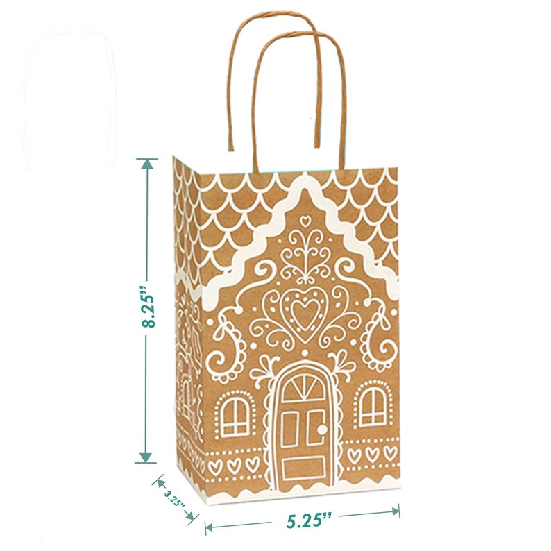 Gingerbread Cottage Christmas Holiday Paper Gift Bags and Party Favor ...