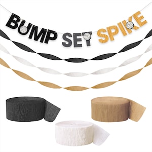 Volleyball Party Supplies Bump Set Spike Banner Garland With - Etsy