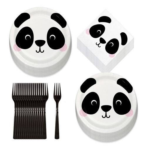 Panda Party Animal Face Paper Dinner Plates Luncheon Napkins - Etsy