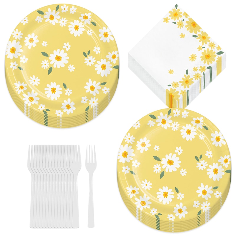 Yellow Floral Plates - Etsy