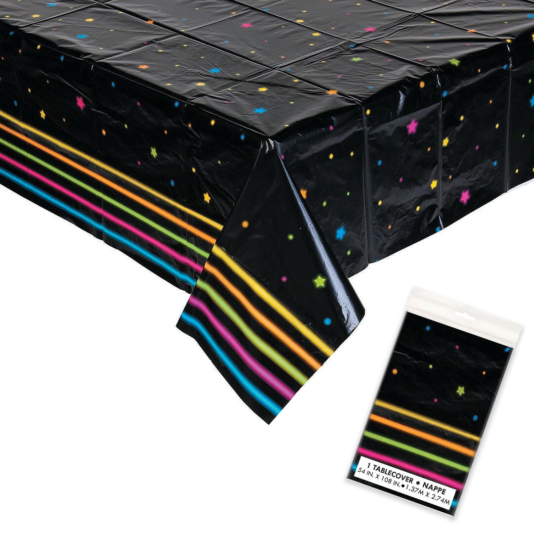 Neon Glow Plastic Table Cover, 54" X 108", 1 Count - Etsy