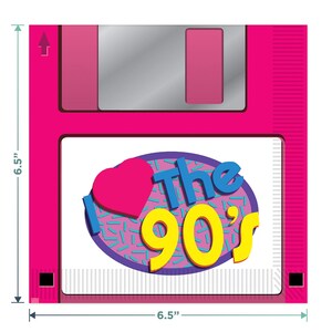 90's Party Supplies 90's Decade Icons Square Paper Dessert Plates and ...