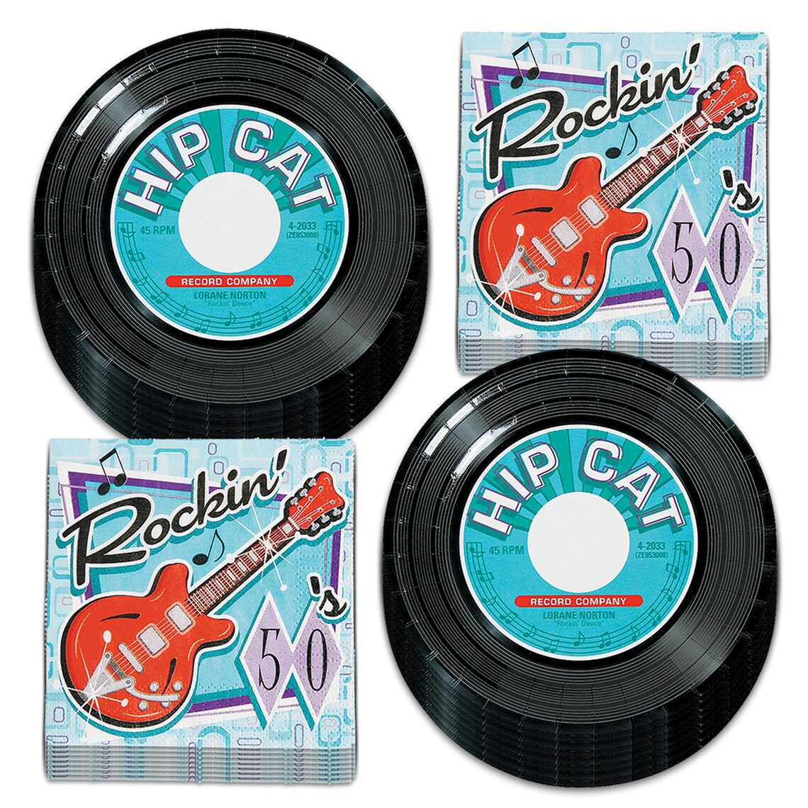 Record Themed Dessert Paper Plates and Rock & Roll Napkins - Etsy