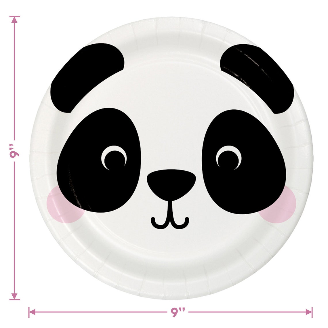 Panda Party Animal Face Paper Dinner Plates, Luncheon Napkins, and ...