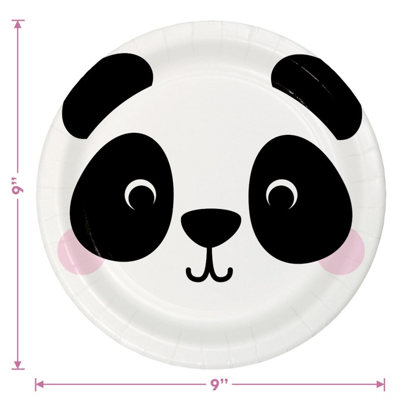 Panda Party Animal Face Paper Dinner Plates, Luncheon Napkins, and ...