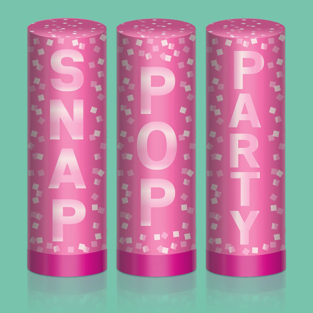 Bright Pink Confetti Poppers With Tissue and Foil Filler, 3 Count, 4 ...