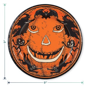 Vintage Halloween Party Pack Spooky Black Cat Paper Dinner Plates ...